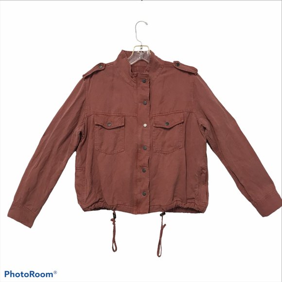 Rails | Tops | Rails Jacket Top Snap Zip Up Short Linen Blend Collins ...